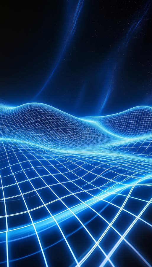 Vibrant Retro 80s Video Game Scene with Dynamic Blue Light Streaks and ...