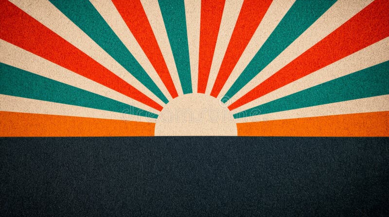Vibrant Retro Sunrise Pattern in Comic Style with Colorful Rays and ...
