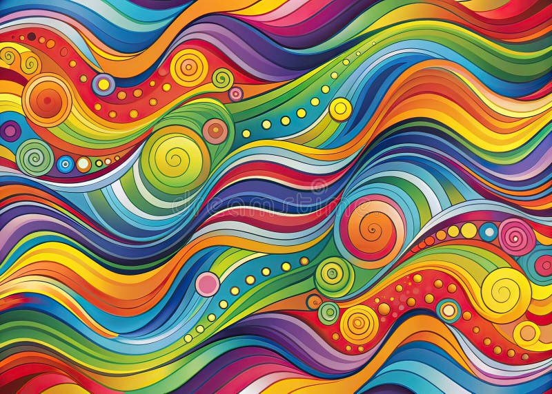 A Vibrant RetroInspired Psychedelic Wave Background Design for Posters ...
