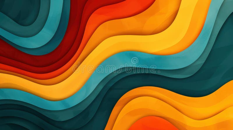 Vibrant, Retrostyle Abstract Shapes Create a Lively Print, Combining ...