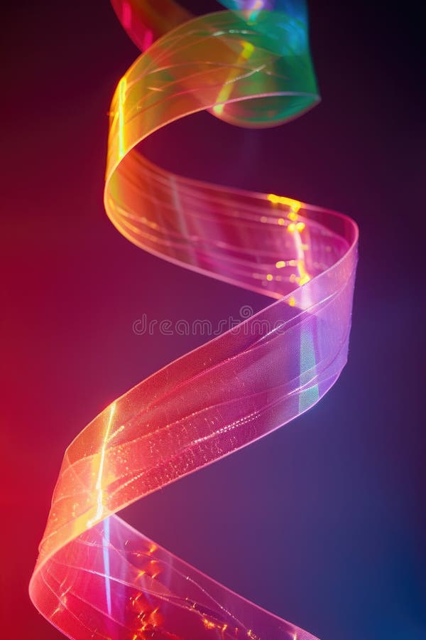 A Vibrant Ribbon on a Dark Background, Great for Designs and ...
