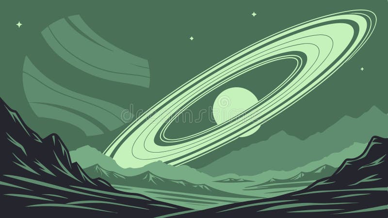 Vibrant Ringed Planet: Cosmic Masterpiece, Vector Design Generative AI Stock Vector ...