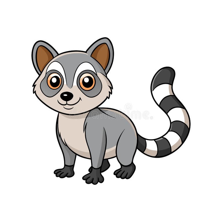 Vibrant Ringtail Coloring Design for Kids Stock Illustration ...