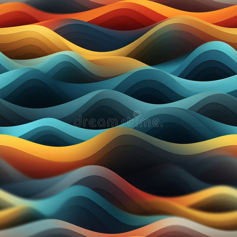 Vibrant Rippled Surface - Seamless 3D Illustration for Graphic Designs ...