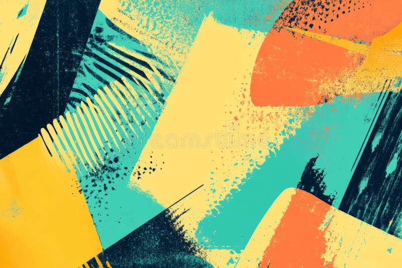 A Vibrant Risograph-style Background with Distorted Shapes and ...