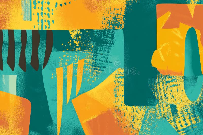 A Vibrant Risograph-style Background with Distorted Shapes and ...