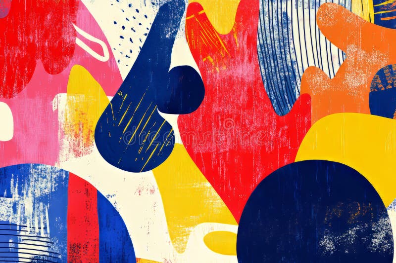 A Vibrant Risograph-style Background with Exaggerated Patterns and ...