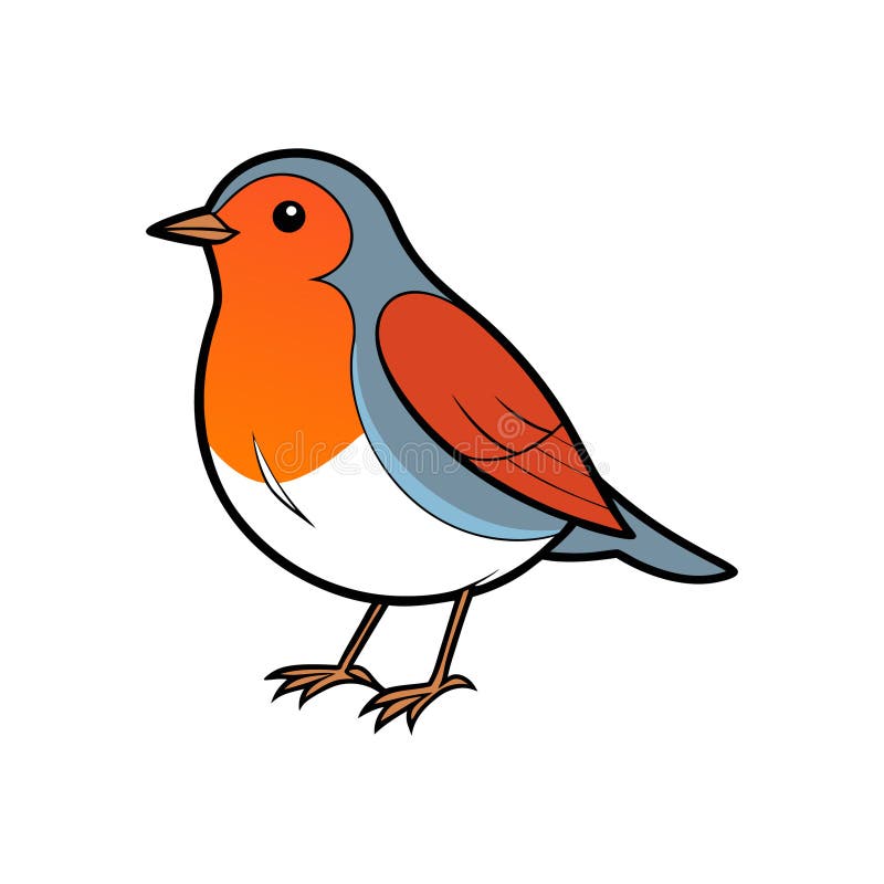 Vibrant Robin Coloring Design for Kids Stock Illustration ...