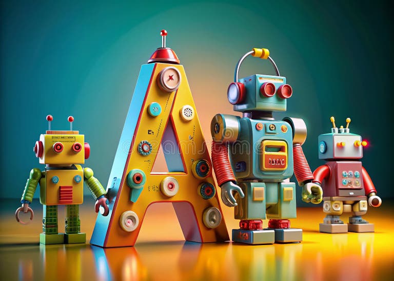 Vibrant Robot Alphabet Letters Engaging Educational Resource for Kids ...