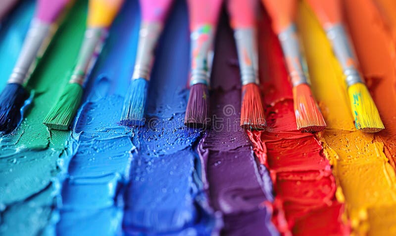 Vibrant Rolls of Fabric Organized in a Rainbow Array. Generate AI Stock ...