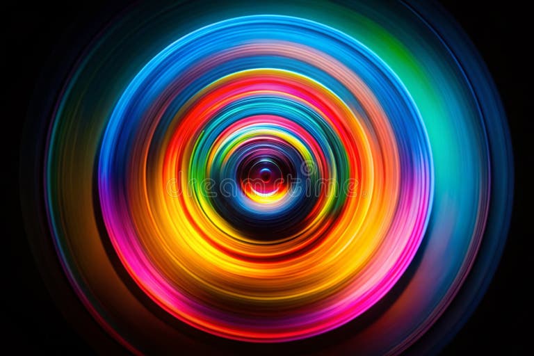 Vibrant Rotating Circle Silhouette VJ Loop Animation a Dynamic ...