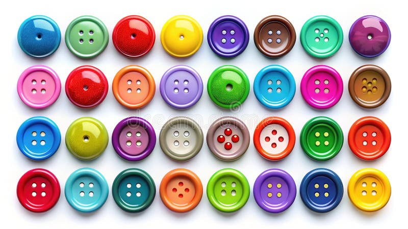 Vibrant Round Button Set 45 Glossy 3D UI Elements for Web App and Game ...
