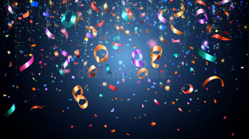 Vibrant and Rounded Confetti Falling Gracefully in a Lively and ...