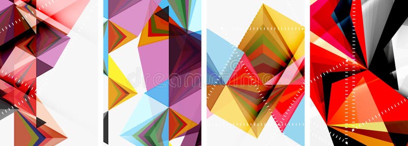 A Row of Colorful Geometric Shapes on a White Background Stock Vector ...