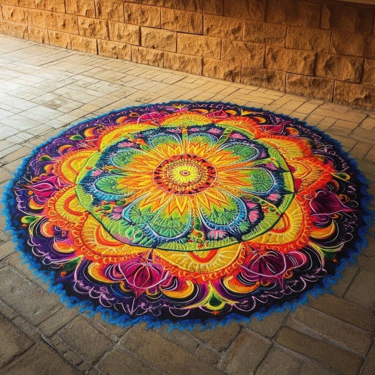 A Vibrant Rug on a Brick Surface, Great for Interior Design or ...
