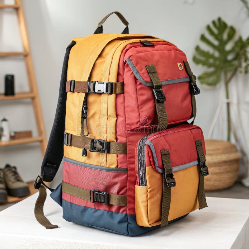 Vibrant Rugged Tour Backpack with Multiple Compartments for Outdoor ...