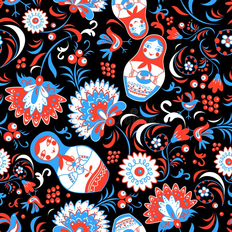 Vibrant Russian ornaments stock vector. Illustration of decorative ...