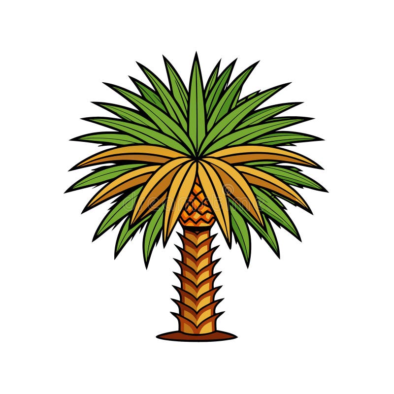 Vibrant Sago Palm Tree Artwork with Bold Style Stock Image ...