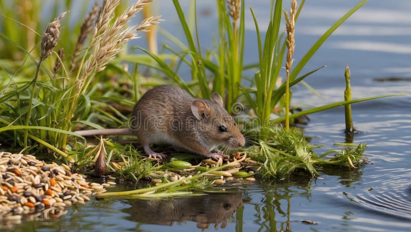 The Tranquil Forager: a Salt Marsh Mouse in Nature S Lap Stock ...