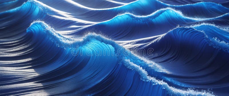 Vibrant Sapphire Waves on Textured Surface with Brilliant Colors Stock ...