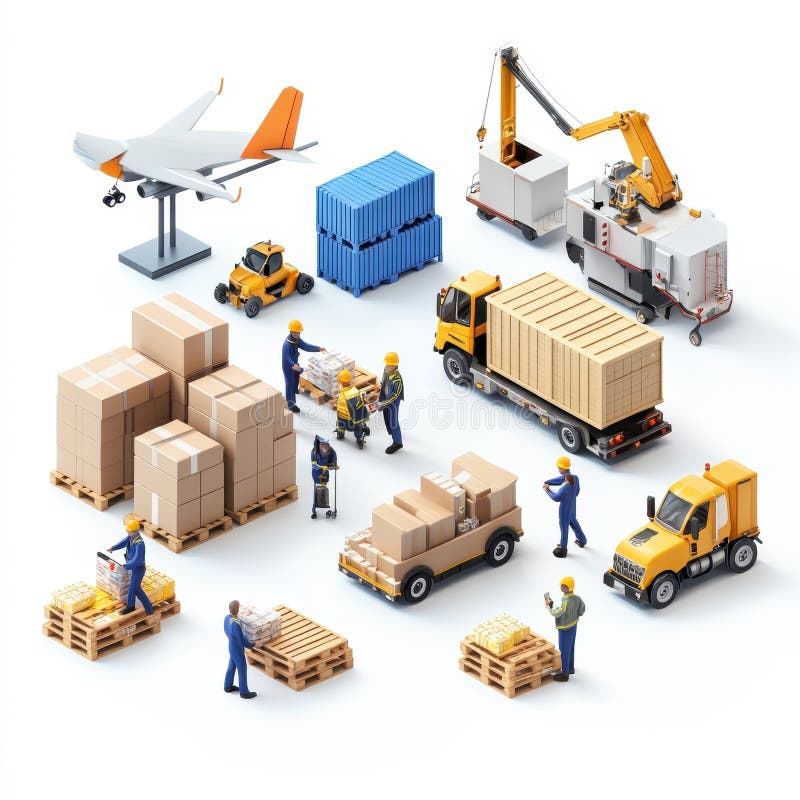 A Vibrant Scene Depicting Logistics and Transportation with Vehicles ...