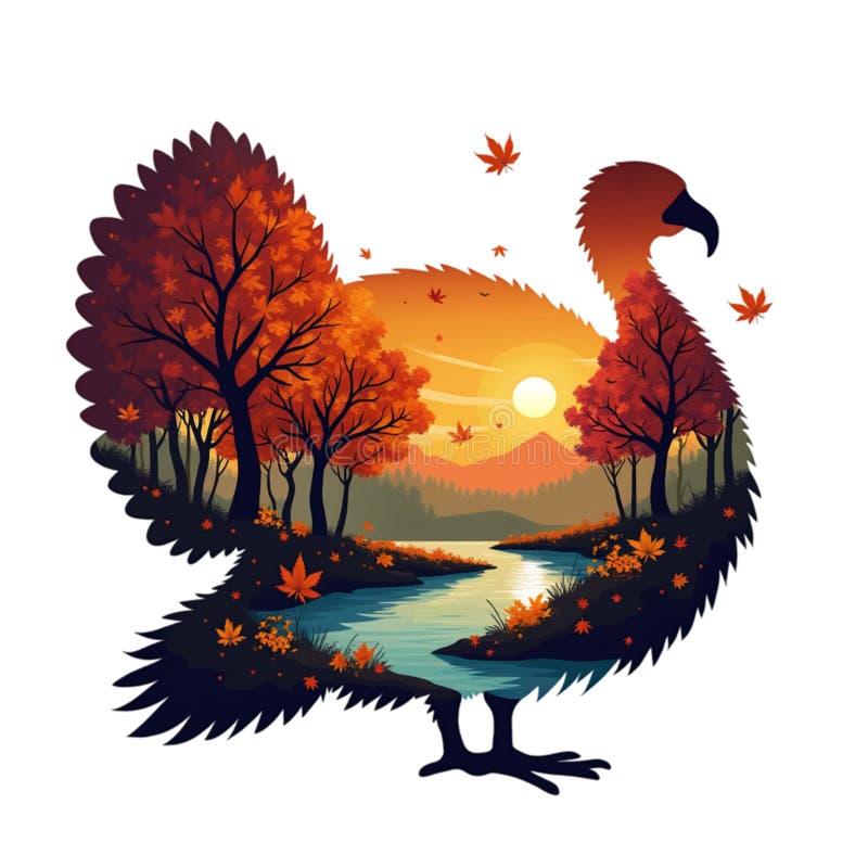 A Vibrant Scene Depicting a Sunset Landscap Stock Image - Illustration ...