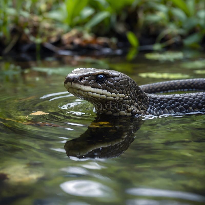 Indian Krait Slithering through Dense Underbrush with Sunlight ...