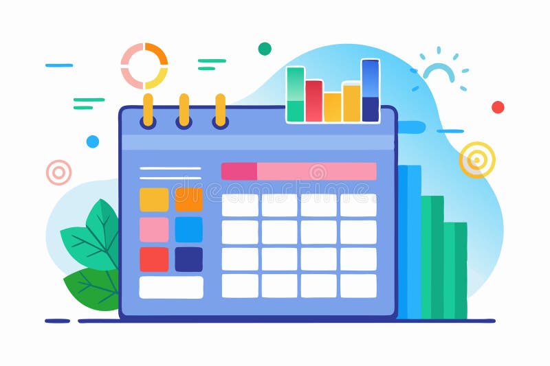 A Vibrant Schedule Features Graphs and Colorful Blocks, Representing ...