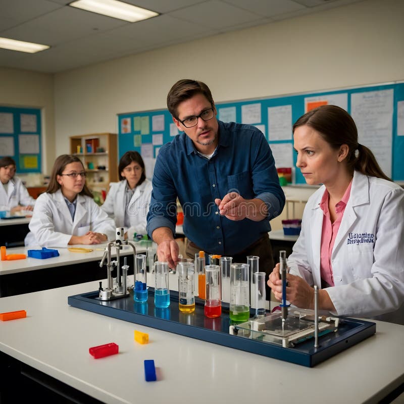 Students Learning through Science Experiment Demonstration with Teacher ...