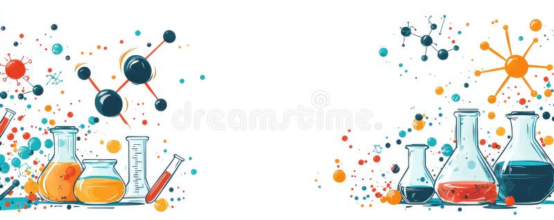 Science-themed School Notebook Cover with Colorful Laboratory Equipment ...