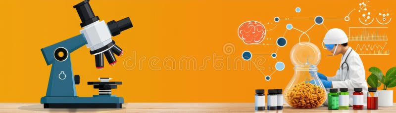 Vibrant Science-themed Illustration Showcasing Lab Equipment ...