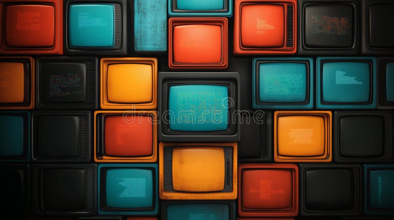Vibrant Screens Form an Artful Display Stock Photo - Image of digital ...