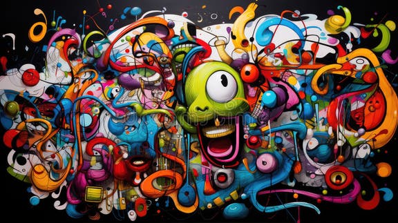 Vibrant scribble box stock illustration. Illustration of dynamic ...