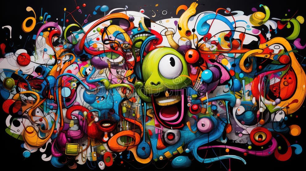 Vibrant scribble box stock illustration. Illustration of dynamic ...