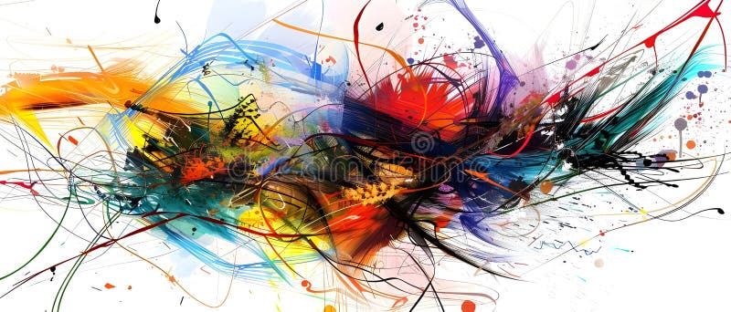 Vibrant Scribbles on White Background, Colorful Abstract Scribbles ...
