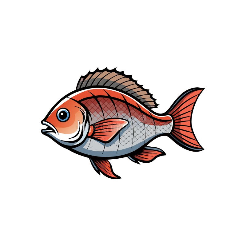 Vibrant Sea Bream Fish Illustration with Ocean Colors Stock ...
