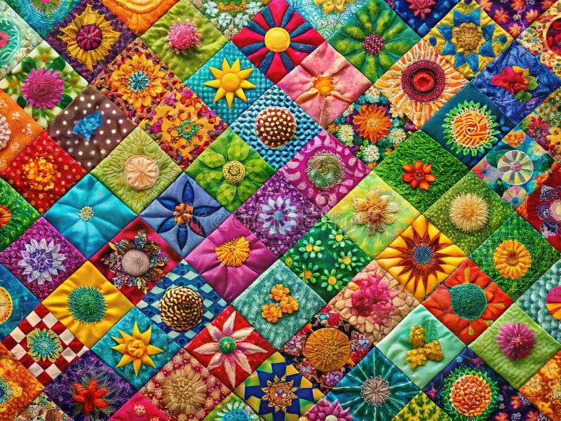 A Vibrant and Seamless Abstract Patchwork Quilt Background Design for ...