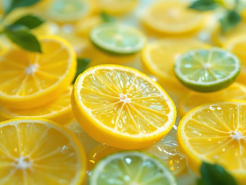 Vibrant Seamless Lemon Slice TiltShift Pattern a Delightful Digital Art ...