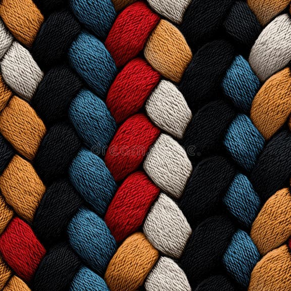 Vibrant Seamless Pattern of Braided Textile Showcasing Rich Colors and Textures Creating ...