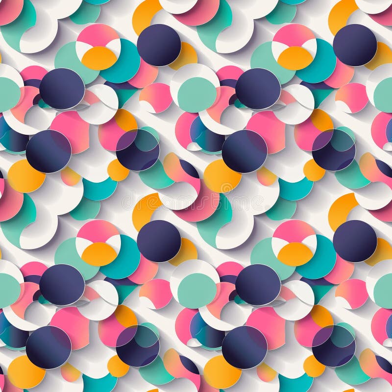 Vibrant Seamless Pattern of Circles and Dots Stock Illustration ...