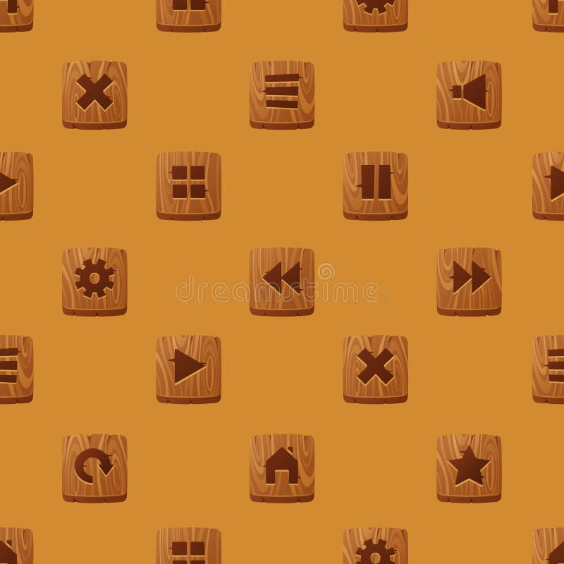 Vibrant Seamless Pattern Featuring an Array of Game Menu Buttons ...