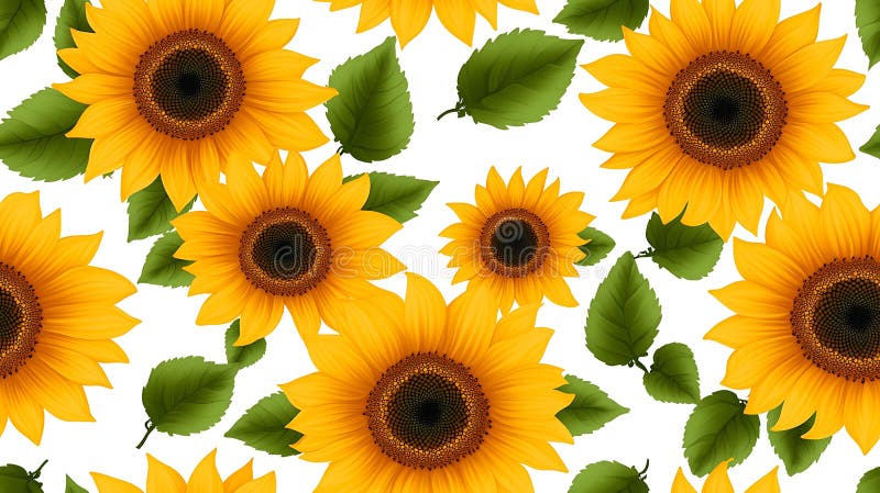 Mini Sunflowers Seamless Pattern Design Stock Illustration ...