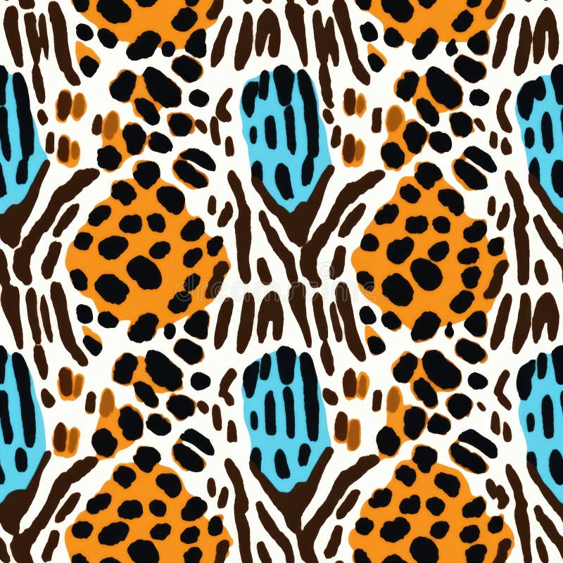 A Vibrant Seamless Pattern Featuring Tropical Orange Leopard Spots ...