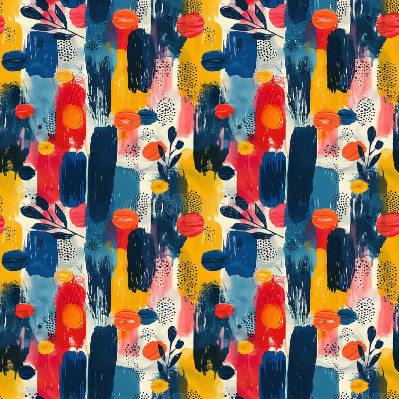 Vibrant Seamless Pattern Filled with Playful Shapes and Colors for ...