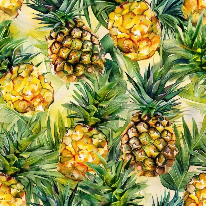 Vibrant Seamless Pineapple Pattern for Summer-themed Designs and ...