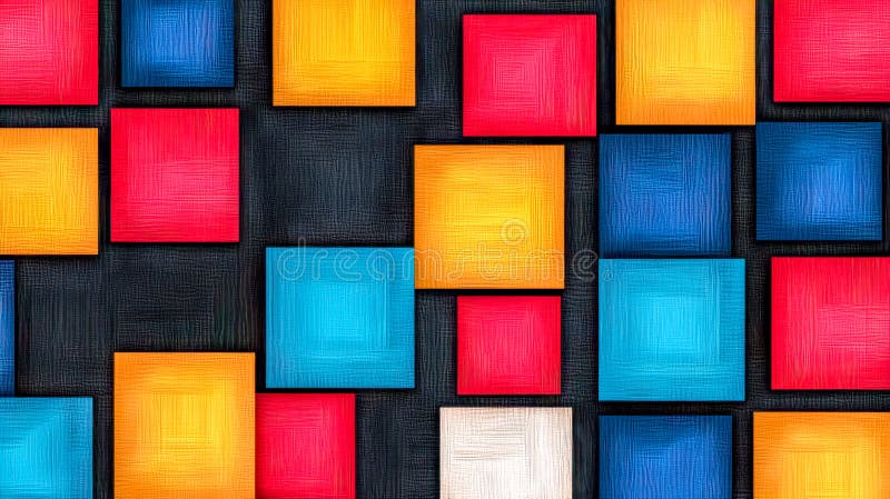 Colorful Pixel Art Seamless Pattern with Retro Style Blocks Stock Image ...