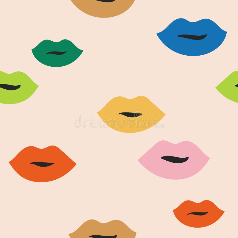 Vibrant Seamless Vector Patterns with Colorful Lips for Stylish ...