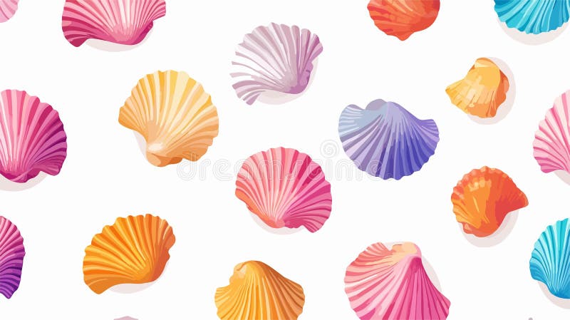 Vibrant Seashells Pattern Design Vector Image Stock Vector ...