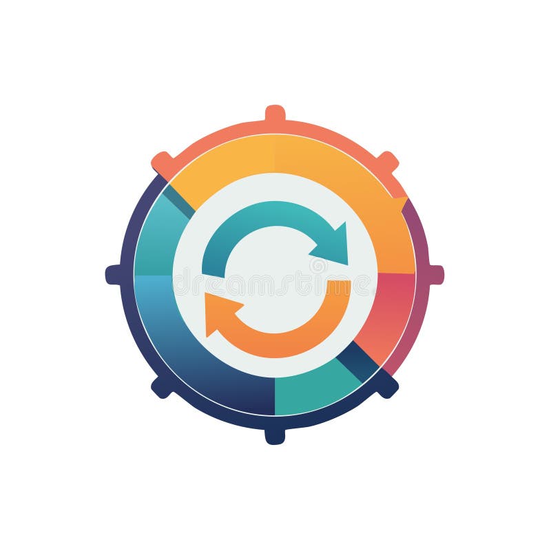 Vibrant Segmented Circle Infographic with Cogwheel Perimeter and ...