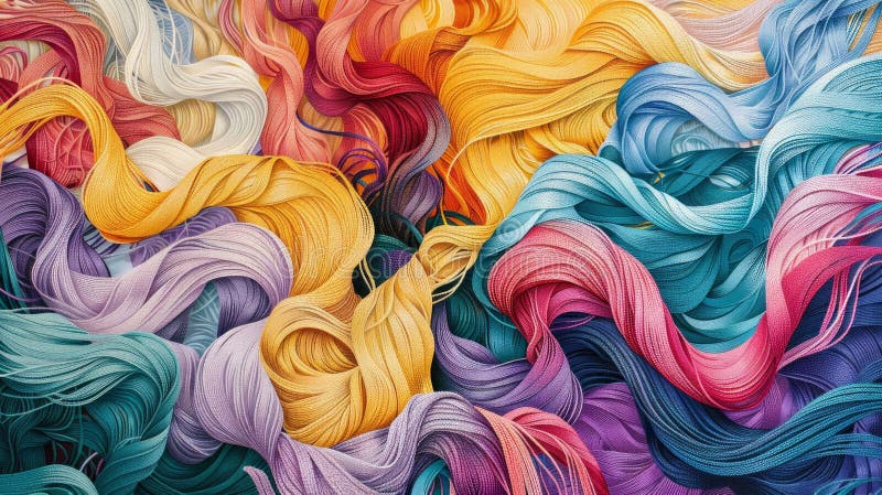 Colorful Assorted Textile Fabrics and Threads Stock Image - Image of ...